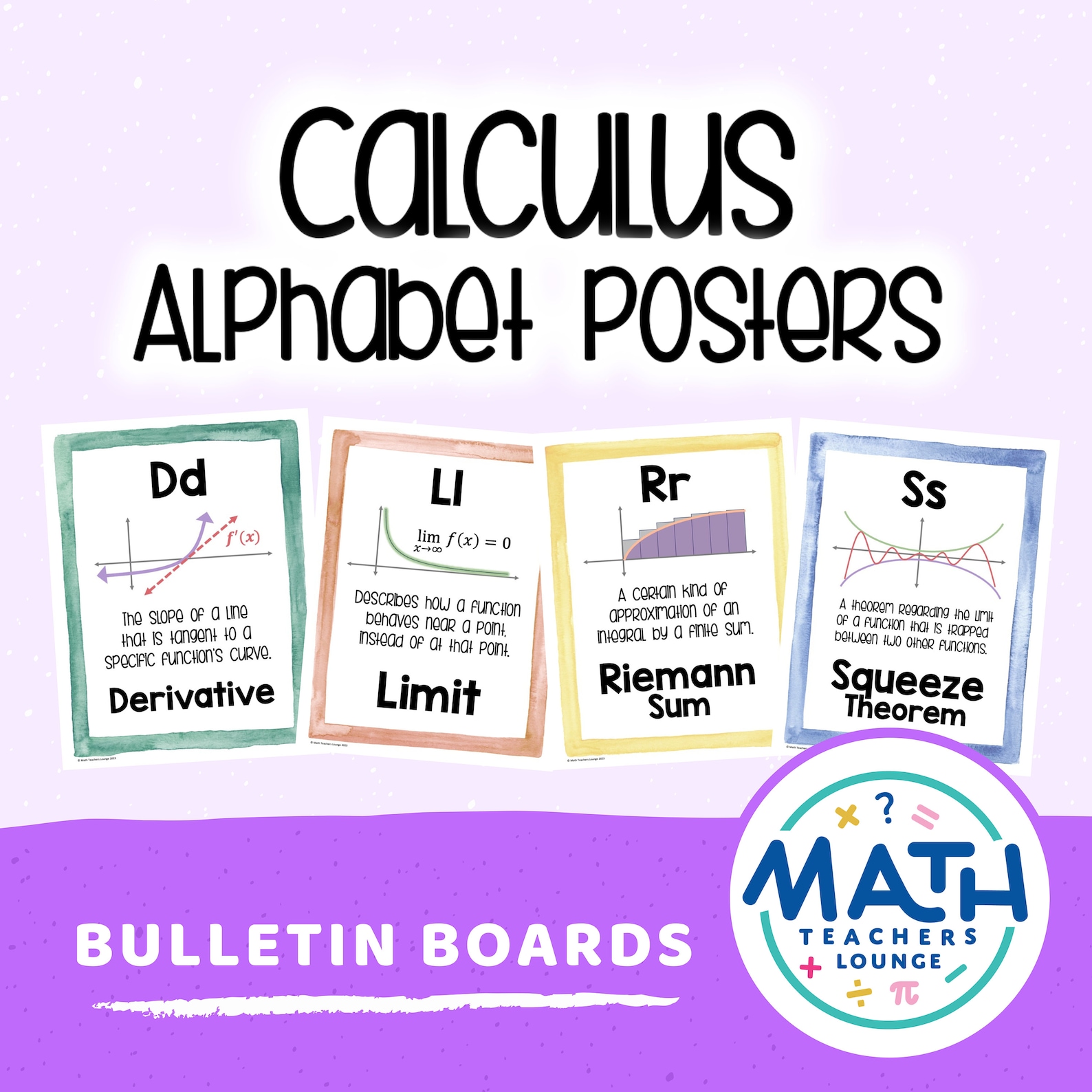 Calculus Alphabet Posters - Math Classroom Bulletin Board - Etsy
