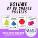 Volume of 3D Shapes Posters - Math Bulletin Board - Etsy