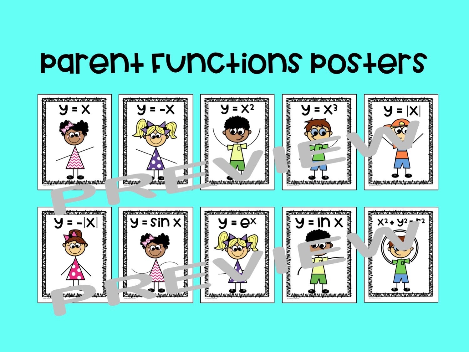 Parent Function Classroom Posters - Etsy