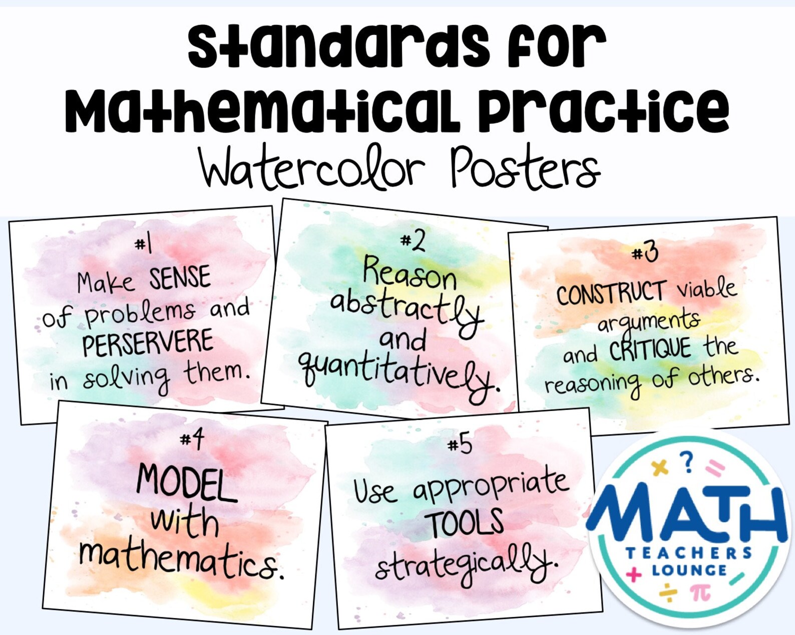 Standards of Mathematical Practice Watercolor Posters - Etsy