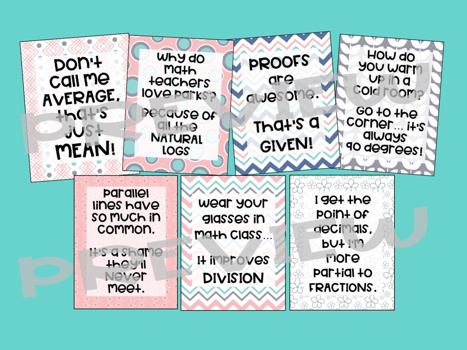 High School Math Pun Posters - Etsy