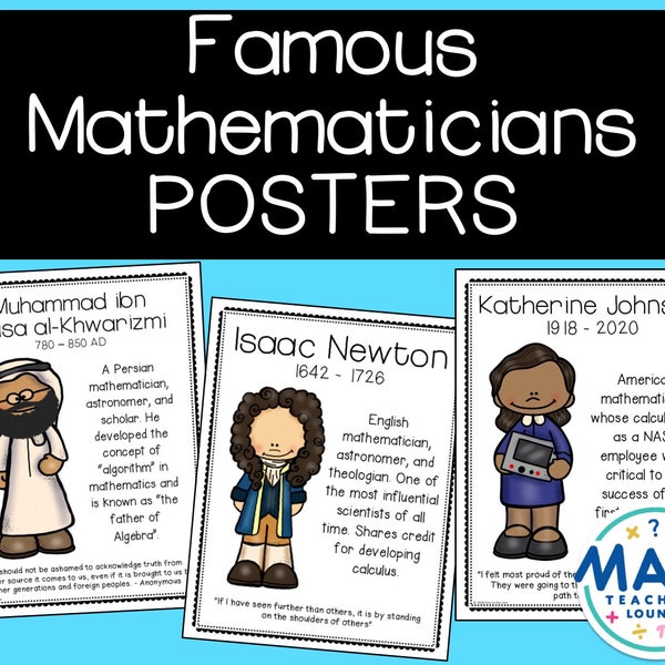 Famous Mathematicians Posters - Etsy