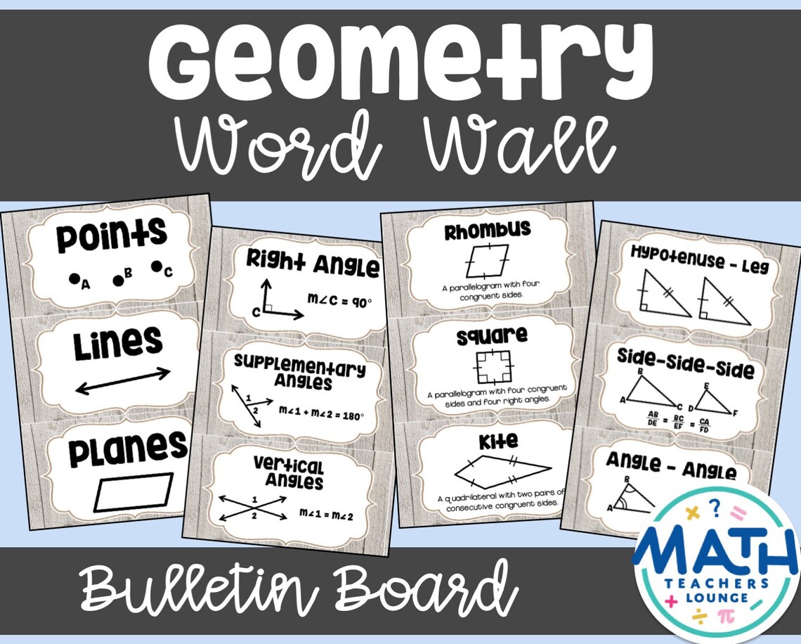 Geometry Word Wall Bulletin Board - Etsy