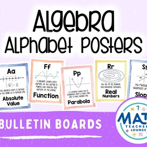 Algebra Alphabet Posters Math Classroom Bulletin Board - Etsy