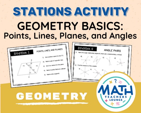 Geometry Basics: Points Lines and Planes Stations Activity - Etsy