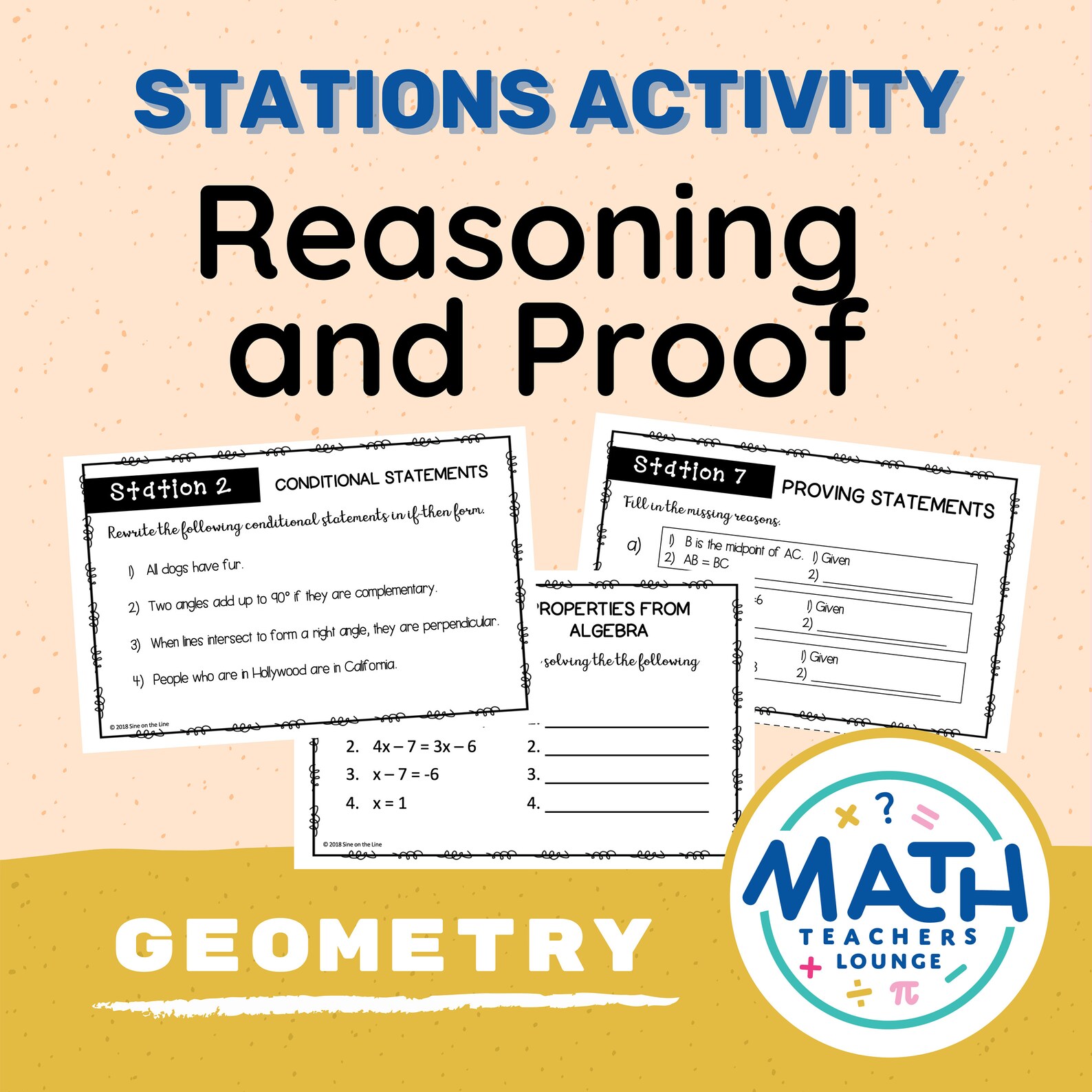 Geometry Proof and Reasoning - Stations Activity - Etsy