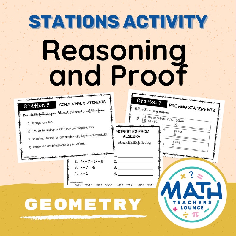Geometry Proof and Reasoning - Stations Activity - Etsy