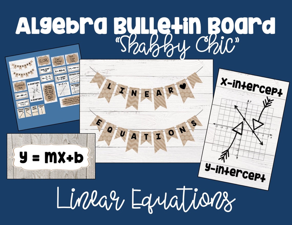 Linear Equations Bulletin Board Shabby Chic - Etsy