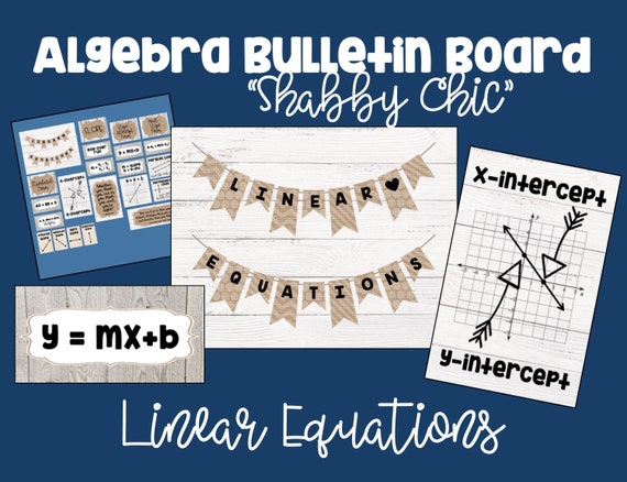 Linear Equations Bulletin Board Shabby Chic | Etsy