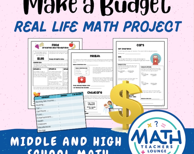Make a Budget Real Life Math Project - Etsy