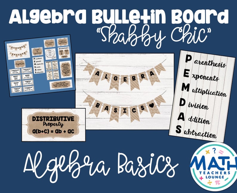 Algebra Basics Bulletin Board Shabby Chic - Etsy