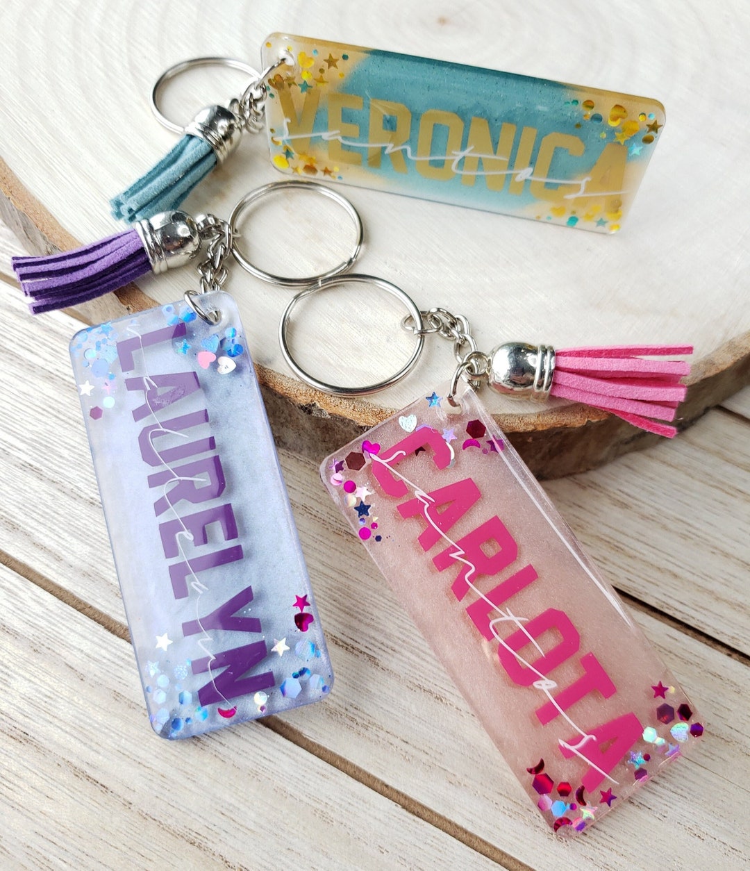 Colorful Name Keychain | Custom Acrylic Resin Identification Tag, a ...