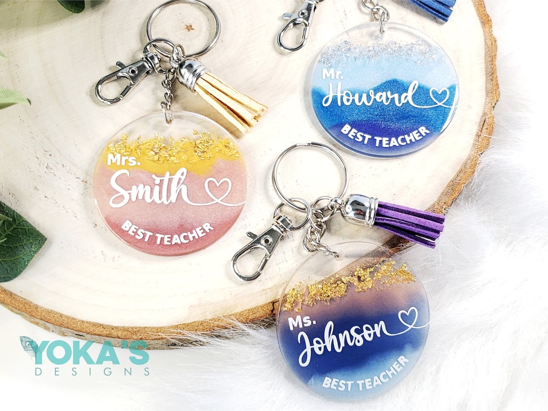 Teacher Name Keychain | Handmade Personalized Appreciation Gift for ...
