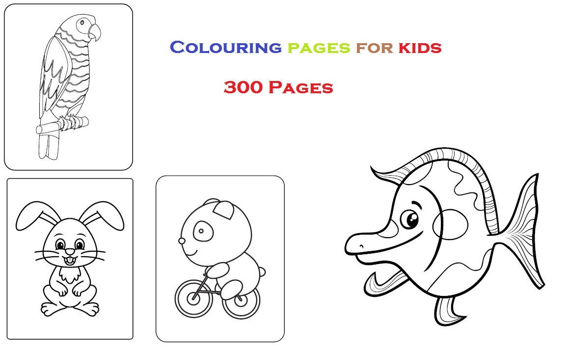 300 Pages Printable Colouring Pages for Kids Animal Images Coloring ...