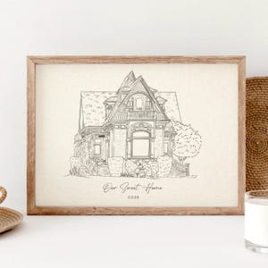 Custom House Line Drawing, Custom House Sketch, Drawing From House ...