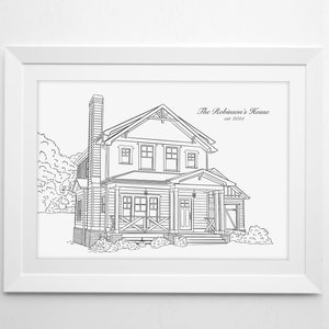 Custom House Line Drawing, Custom House Sketch, Drawing From House ...
