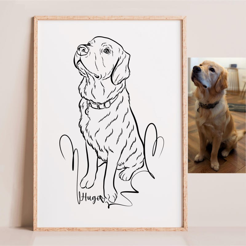 Dog Line Drawing - Etsy