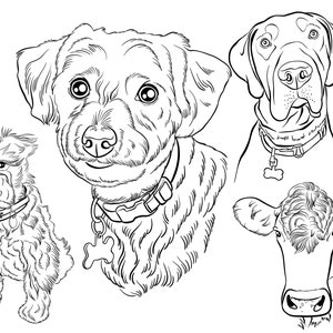 Custom Line Dog Portrait, Pet Portrait, Drawing From Photo, Custom Pet ...