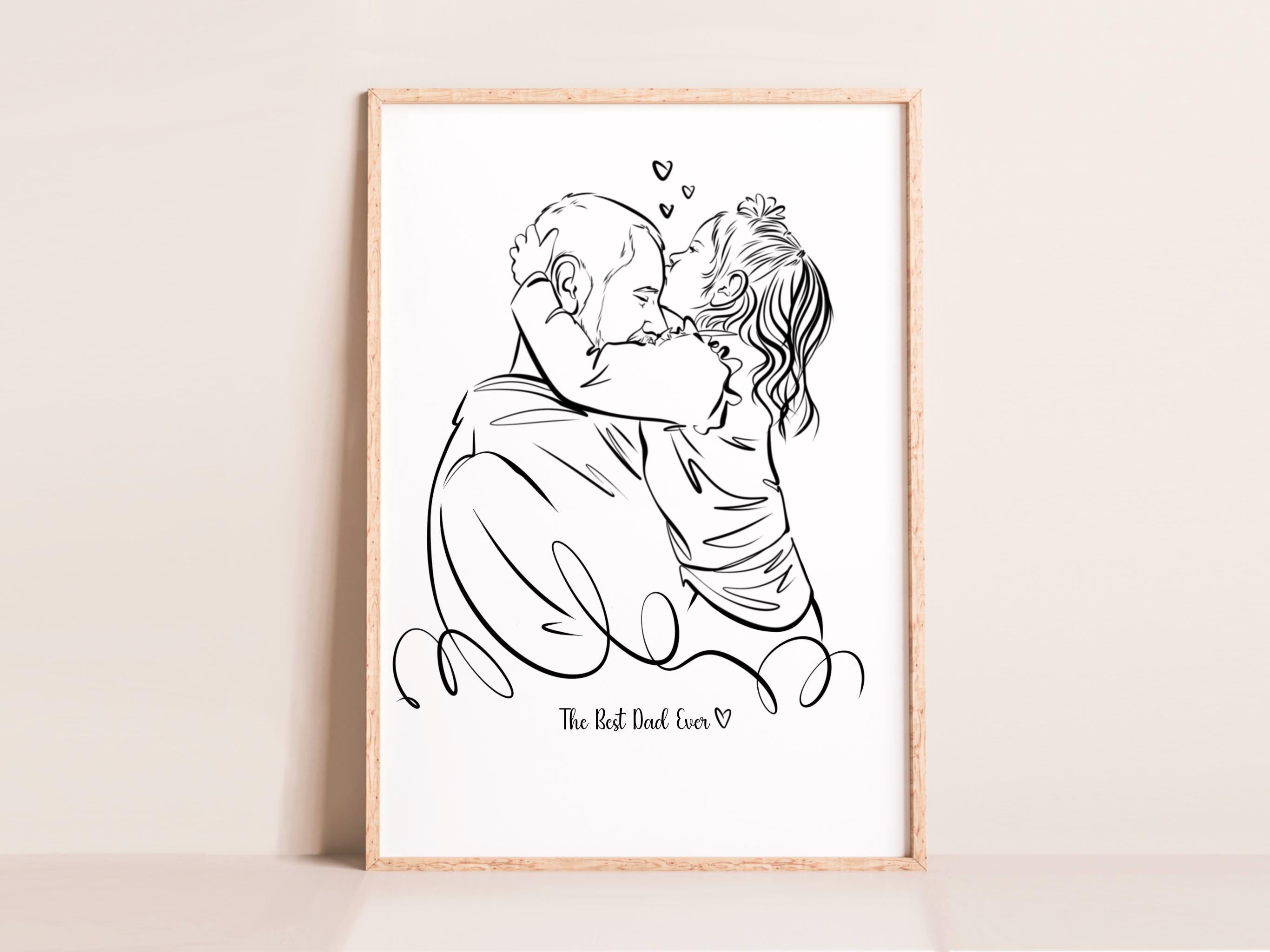 Custom Line Art Portrait, Personalized Family Print (digital Download ...