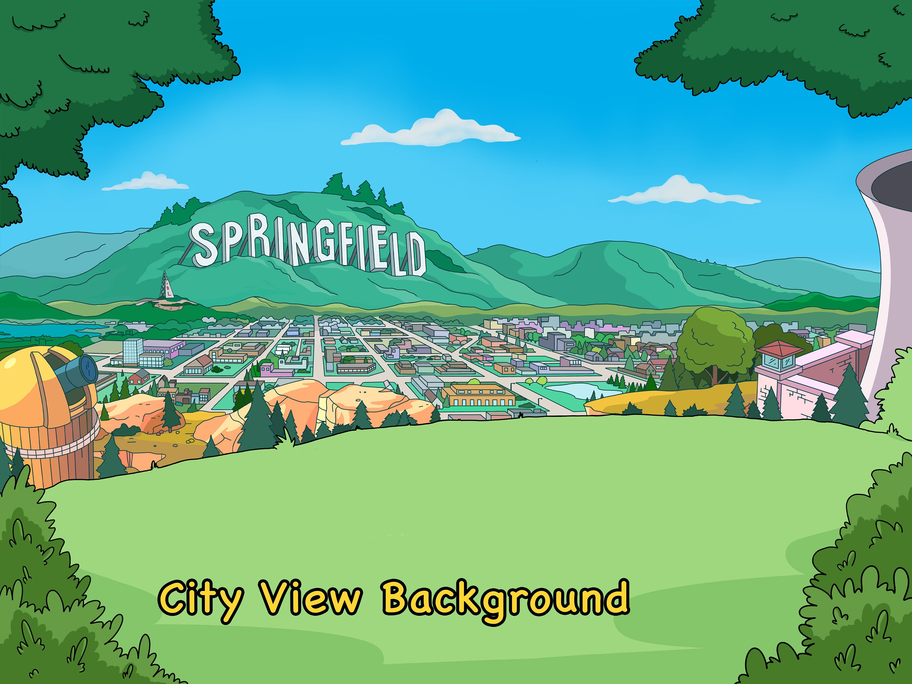 City View Background Shoulder Up Simpsons Portrait Custom | Etsy