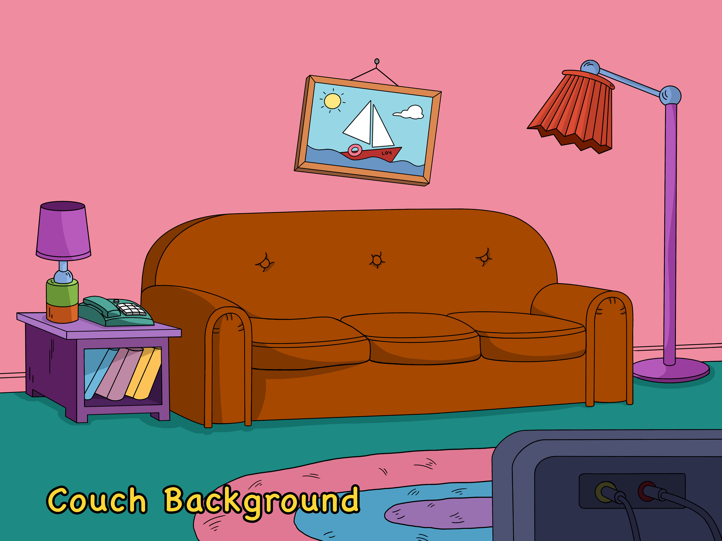 Simpsons Couch Background Shoulder Up Simpsons Portrait | Etsy