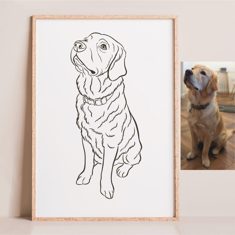 Dog Line Drawing - Etsy