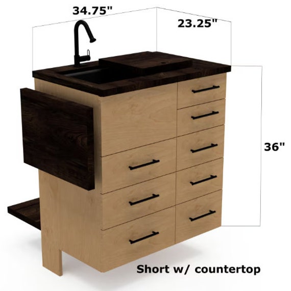 36 Mercedes Sprinter Camper Van Kitchen Galley Birch Wood Wooden Cabinets Campervan Furniture Van Conversion Kit Custom Van Cabinets Etsy