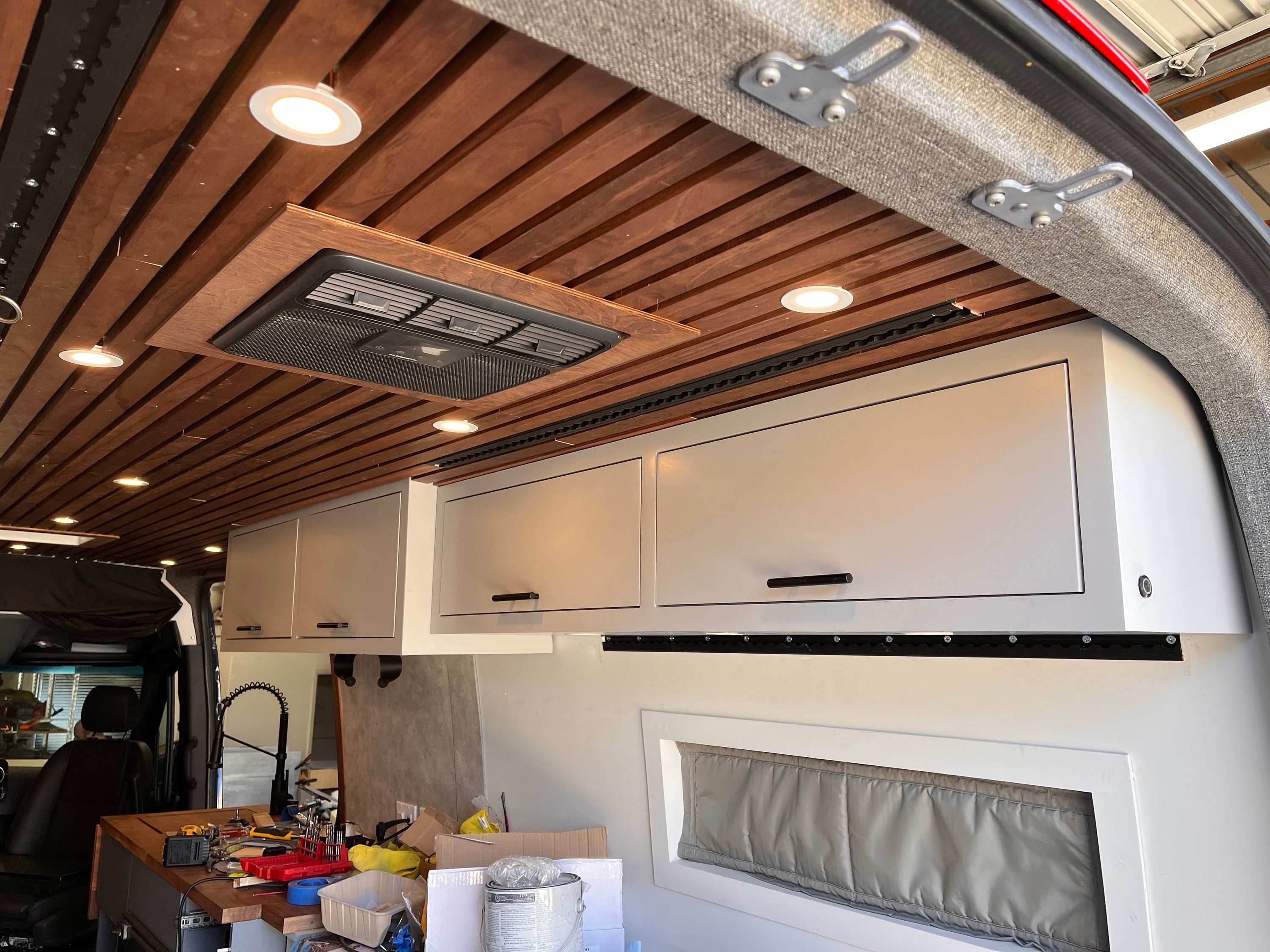 Ford Transit Van Storage, Campervan Conversion Wooden Cabinets, DIY ...