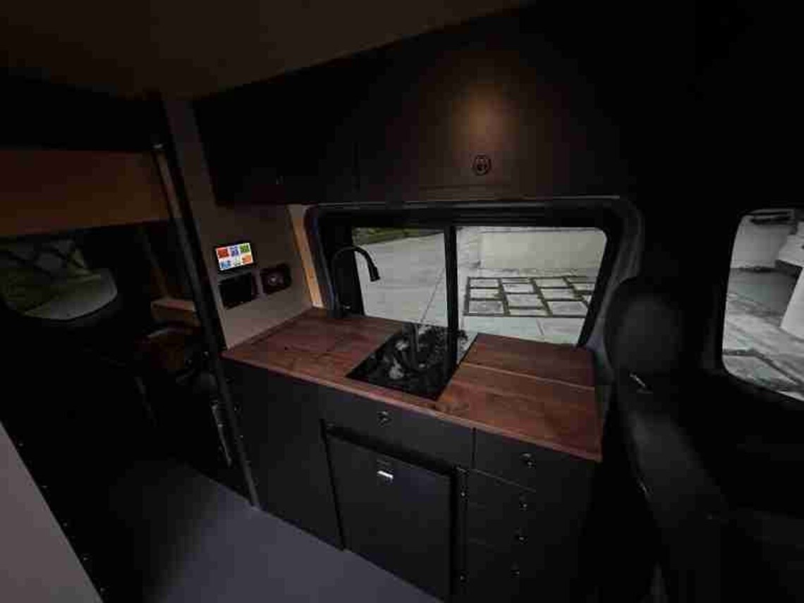 Mercedes Sprinter Camper Van Kitchen Galley, Birch Wood Wooden Cabinets ...
