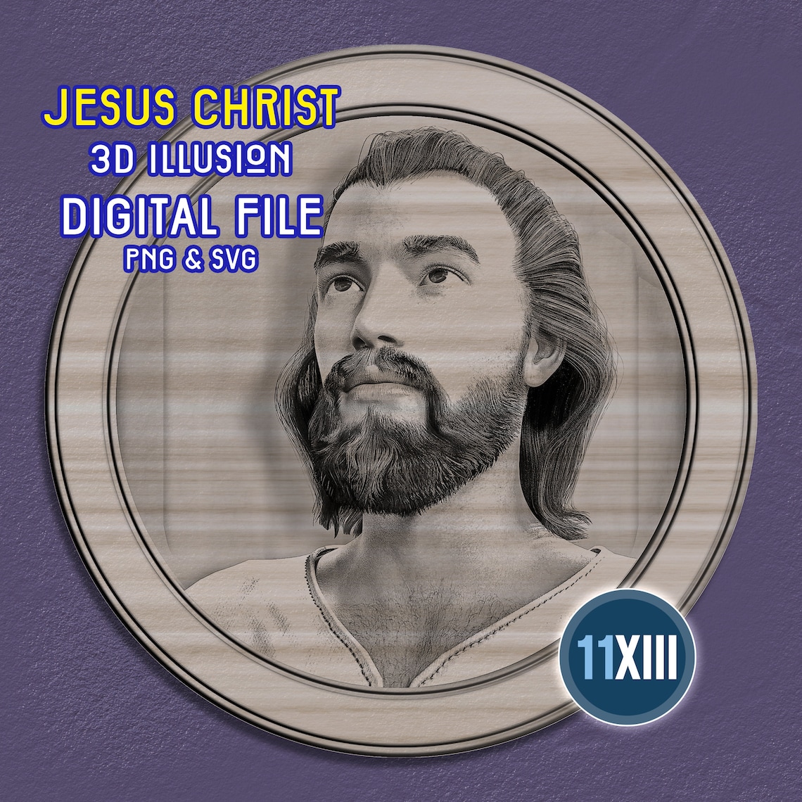 DIGITAL File-jesus Laser Engraving 3D Illusion With Template - Etsy