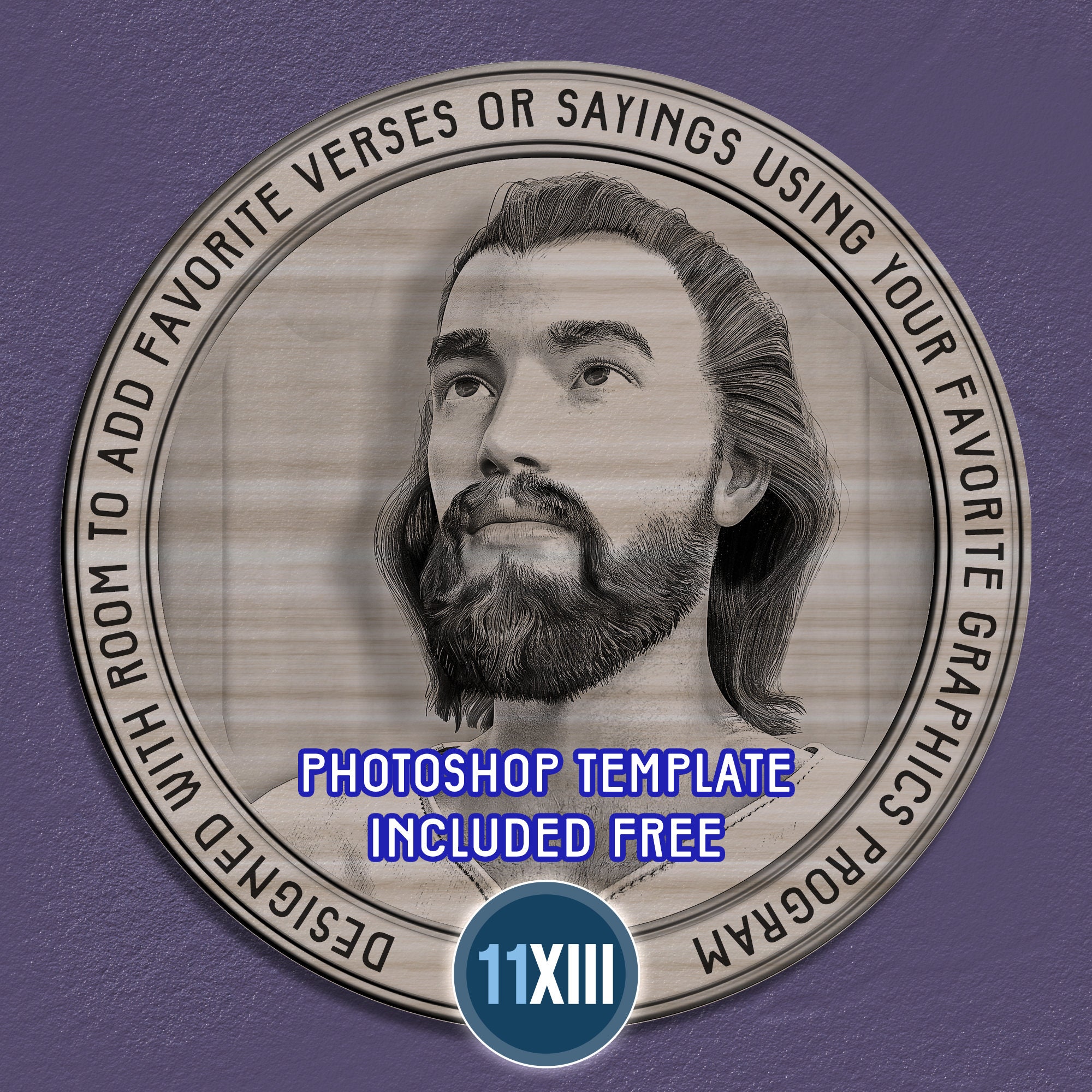 DIGITAL File-jesus Laser Engraving 3D Illusion With Template - Etsy