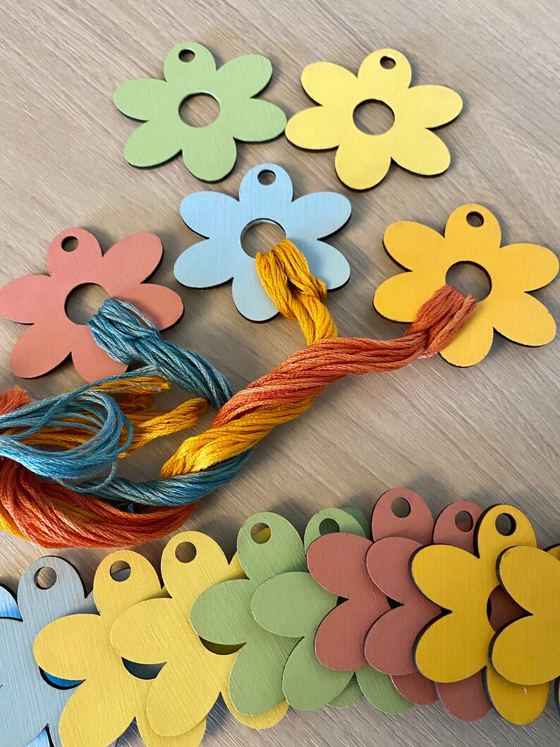 Pastel Colours Flower Floss Drops Thread Holder | Etsy