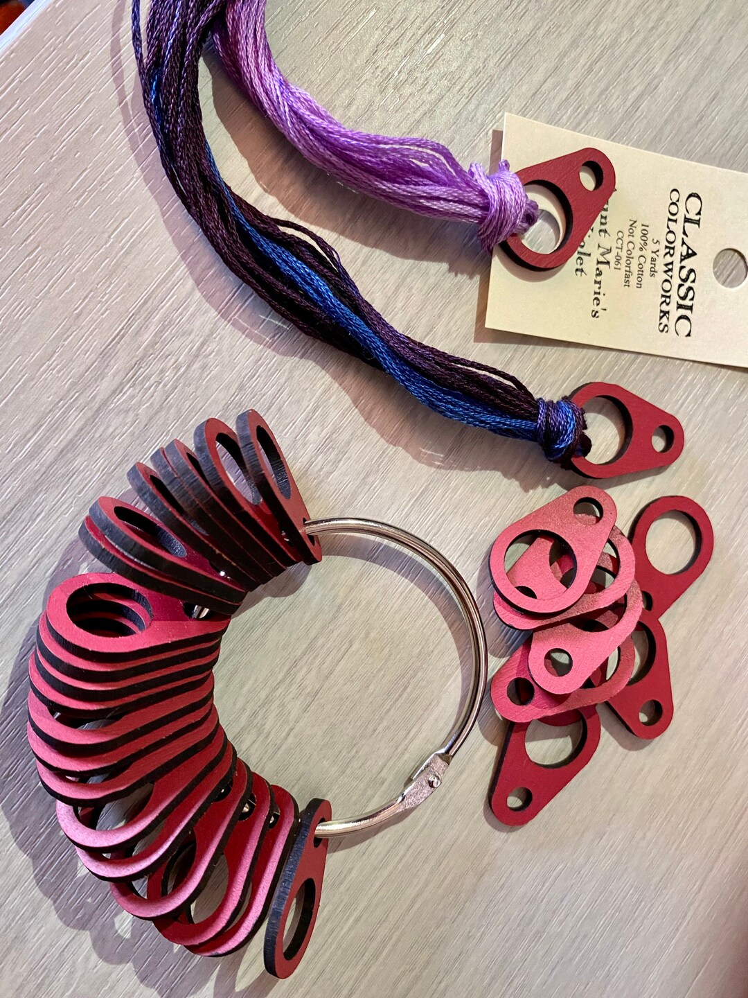 Simple Floss/thread Drops With Floss Ring - Primitive Red - Etsy