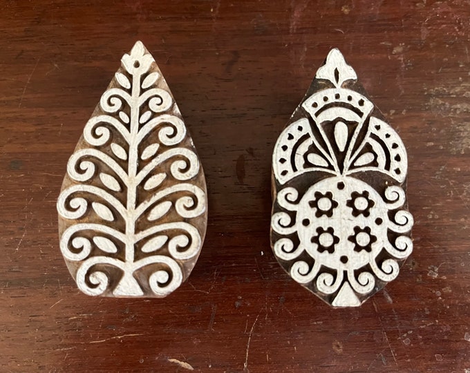 Indian Wooden Printing Blocks Set of 2 Pieces - Etsy