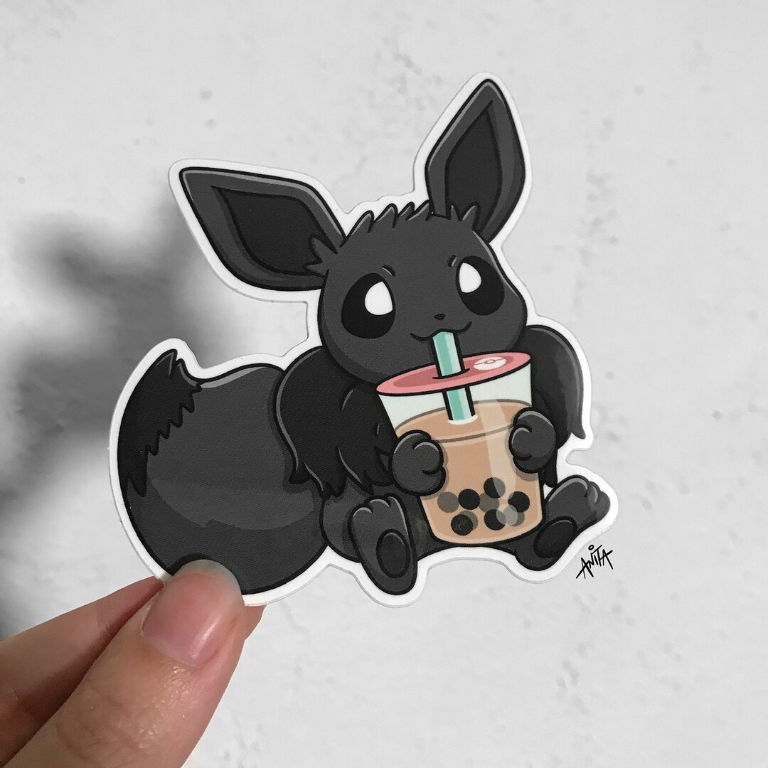 Boba Eevee Vinyl Sticker - Etsy