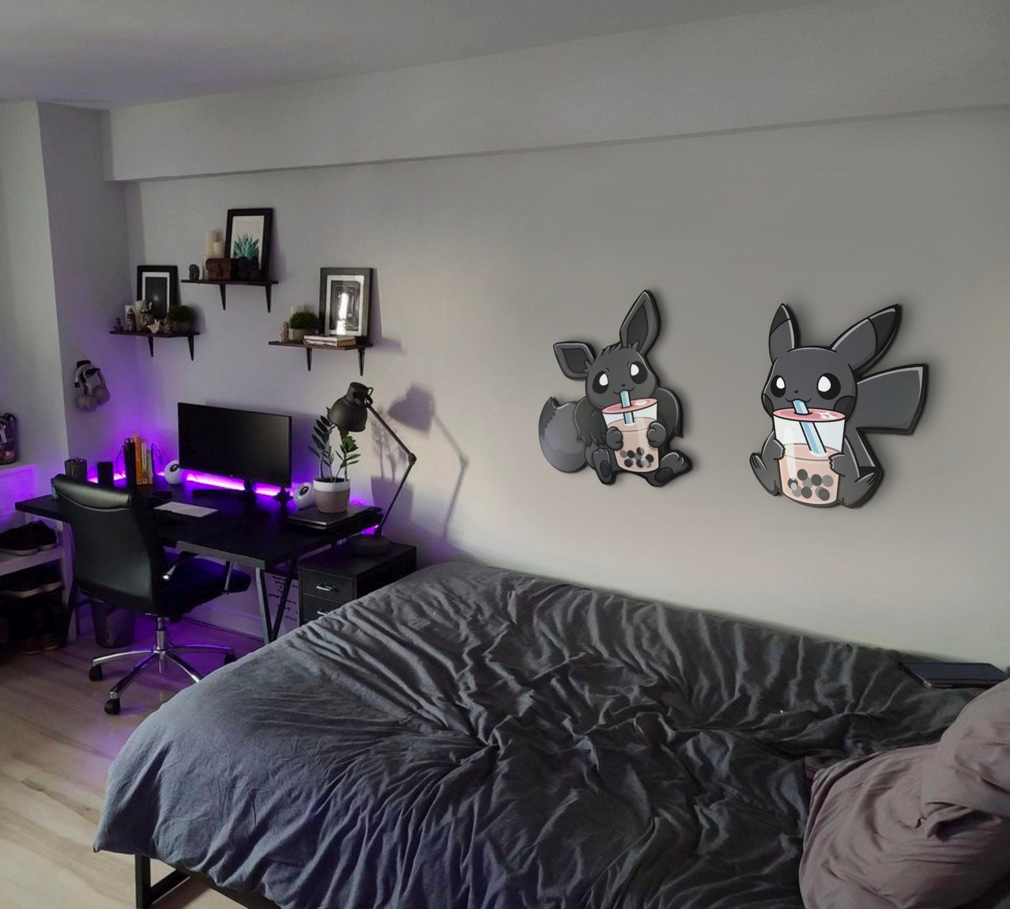 BOBA | Pikachu Cutout Wall Art - Etsy