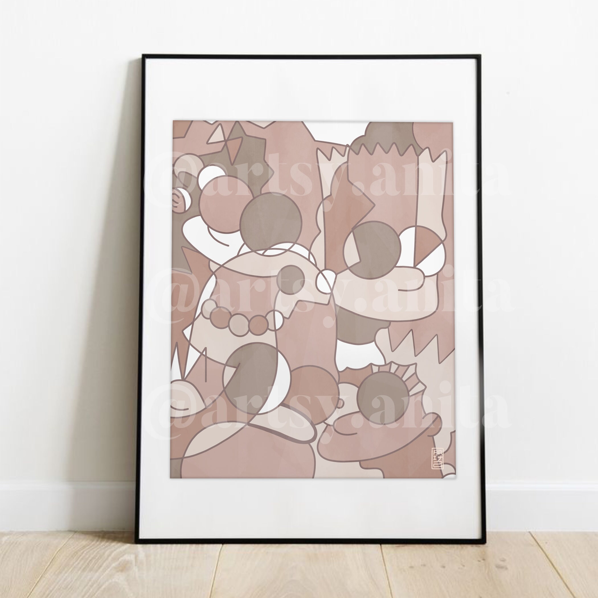 MINIMAL Abstract Simpsons Art Print - Etsy