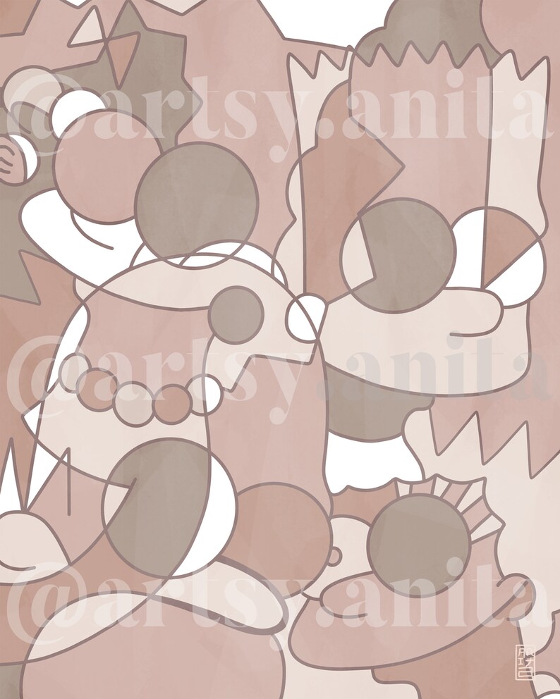 MINIMAL Abstract Simpsons Art Print - Etsy