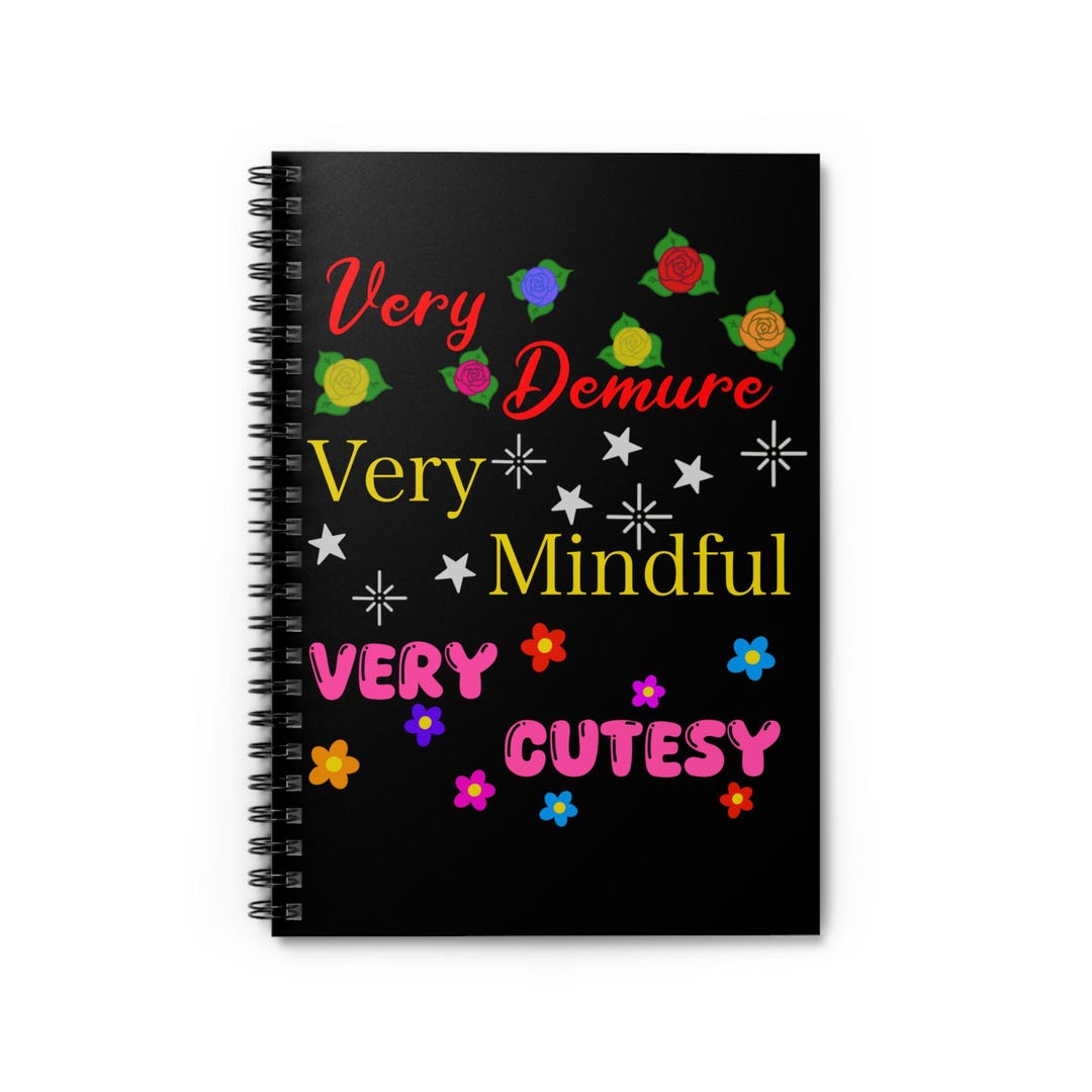 Very Demure Very Mindful Very Cutesy Spiral Notebook Ruled Line - Etsy