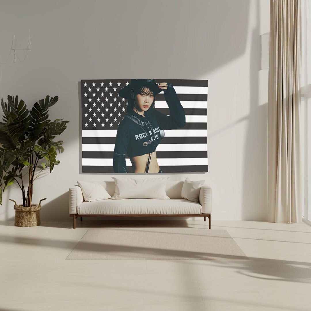 Le Sserafim Chaewon America Flag Tapestry, Kpop Funny Room Merch, Gift for Le Sserafim FEARNOT ...