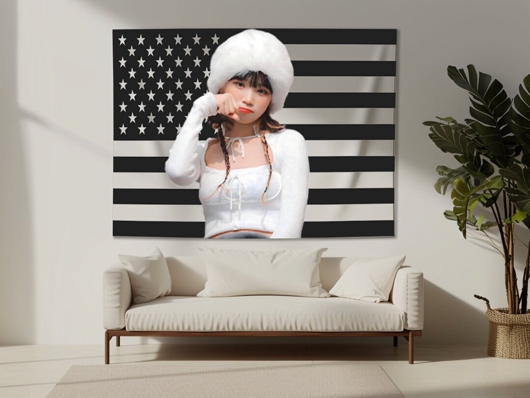 Le Sserafim Chaewon America Flag Tapestry, Kpop Funny Room Merch, Gift for Le Sserafim FEARNOT ...