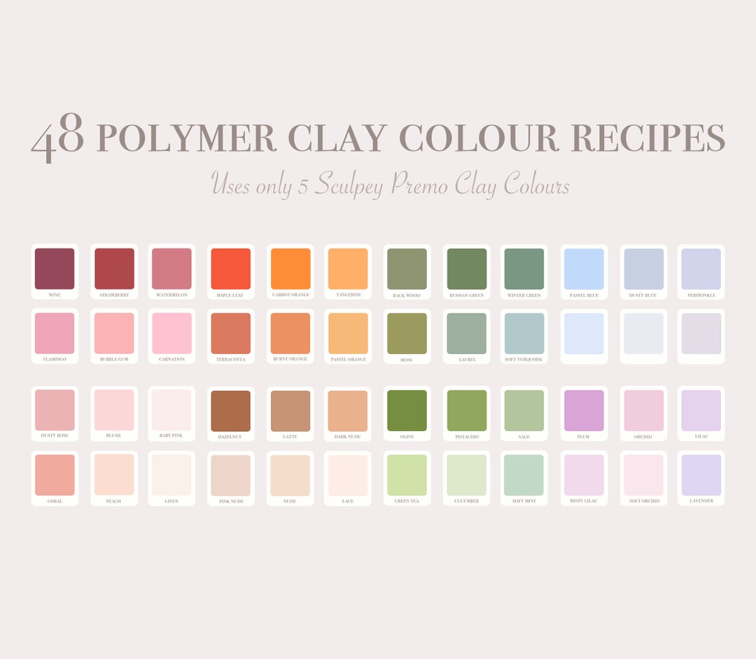 The Essential Collection, 48 Polymer Clay Color Recipes, Clay Color ...