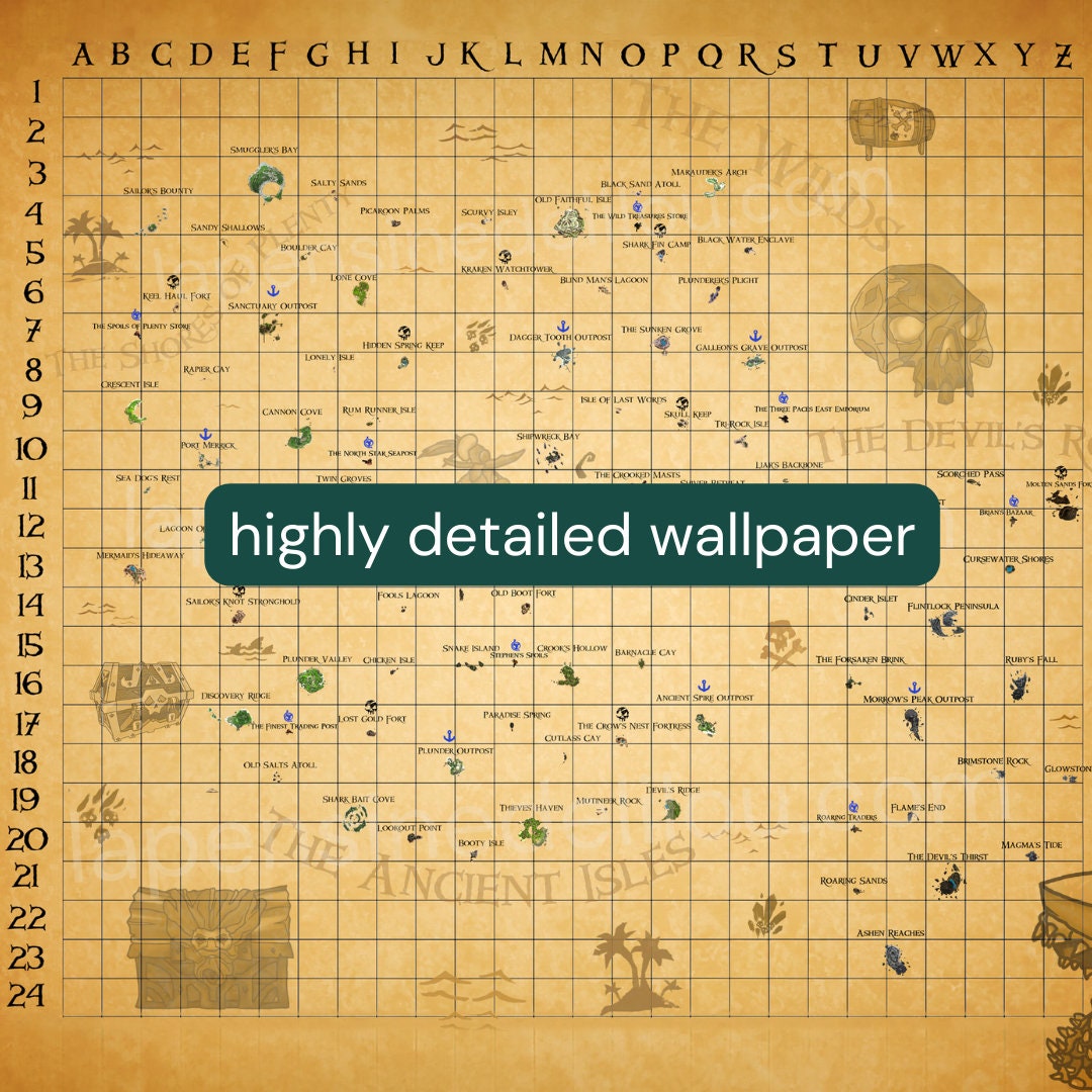Sea of Thieves 4k Wallpaper High Quality, High Detail Map Updated 2023 ...