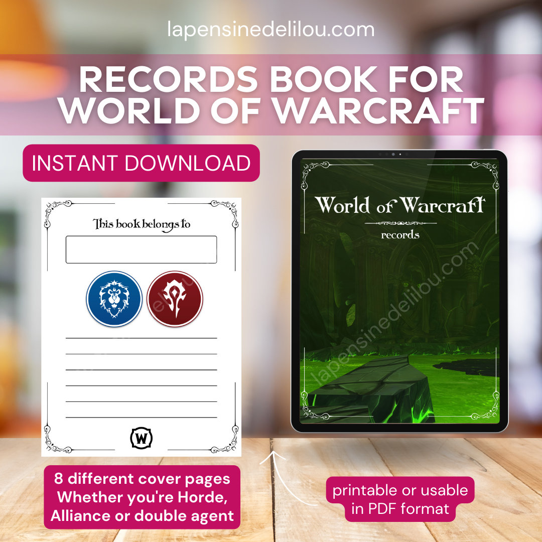 Printable Digital Notebook for Warcraft Fans Bullet Journal Page for ...