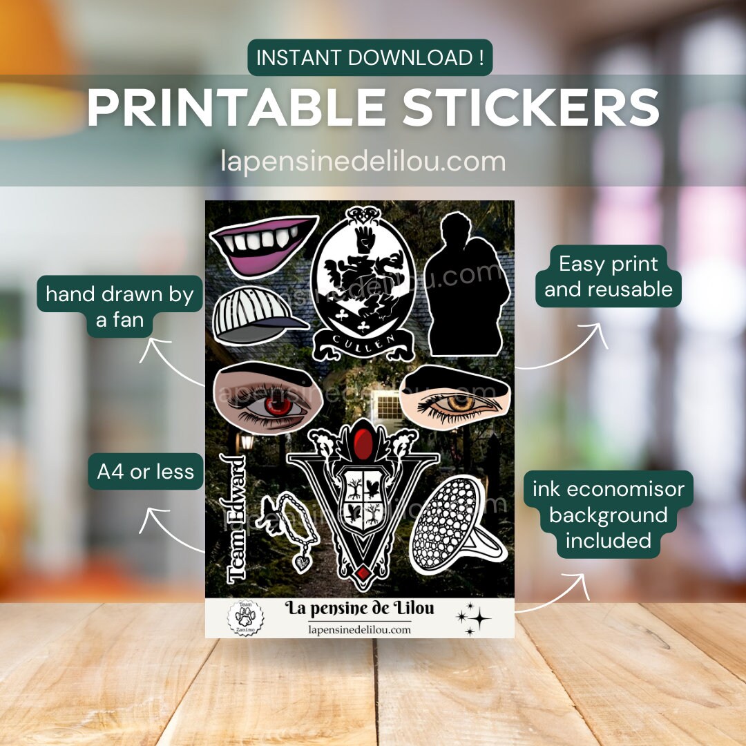 Twilight Saga Stickers | Team Edward, Cullen Family (digital Download ...