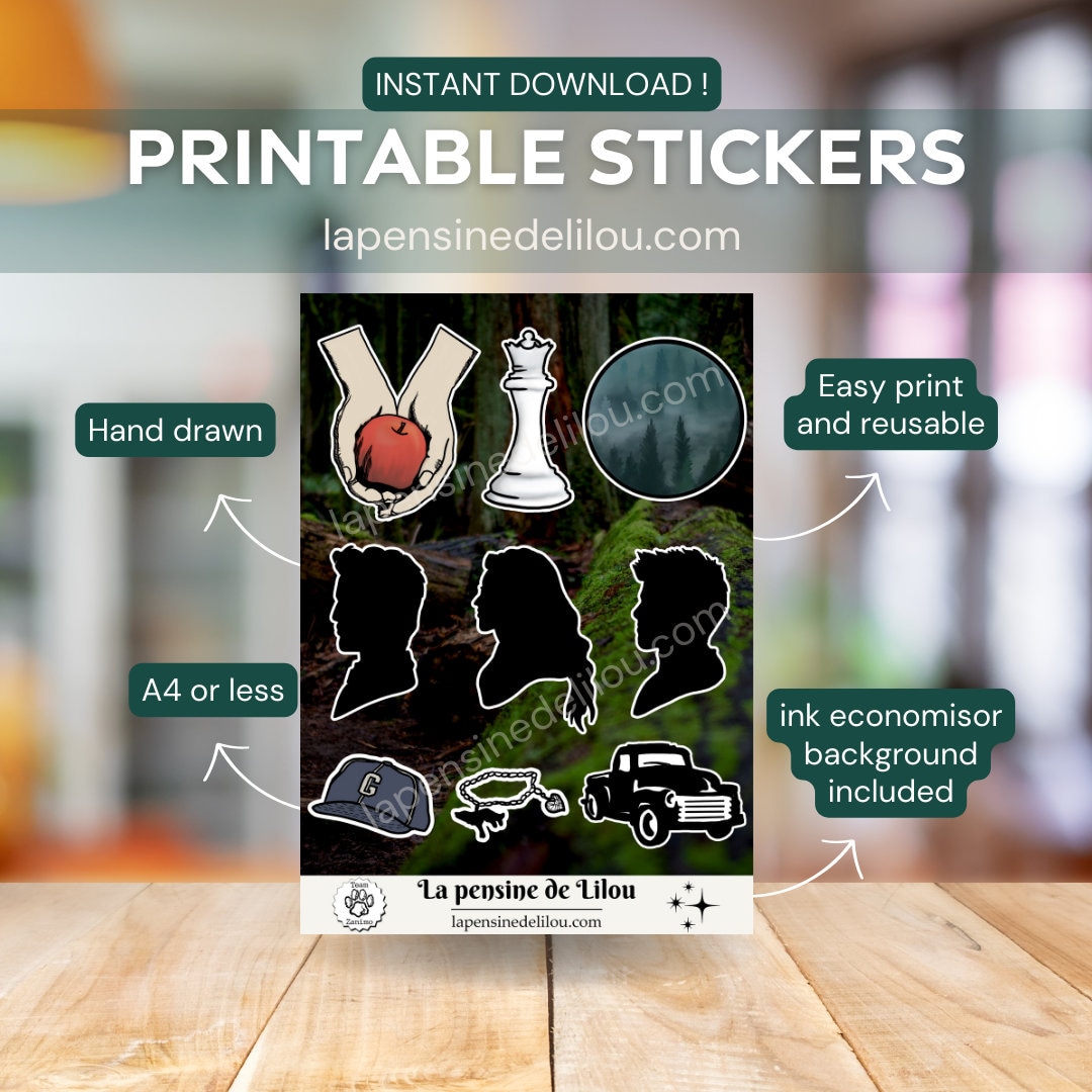 Twilight Saga Sticker Sheet | Edward, Bella, Jacob (digital Stickers ...