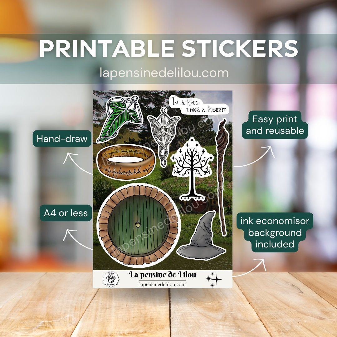 Digital Stickers Fantasy Hobbit and Lord of the Rings | for Cricut ...