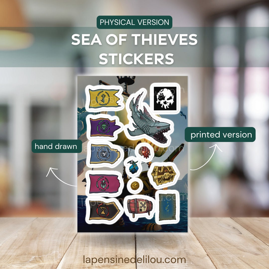 Sea of Thieves Sticker Sheet for Legendary Pirates, Skull, Emissaries ...