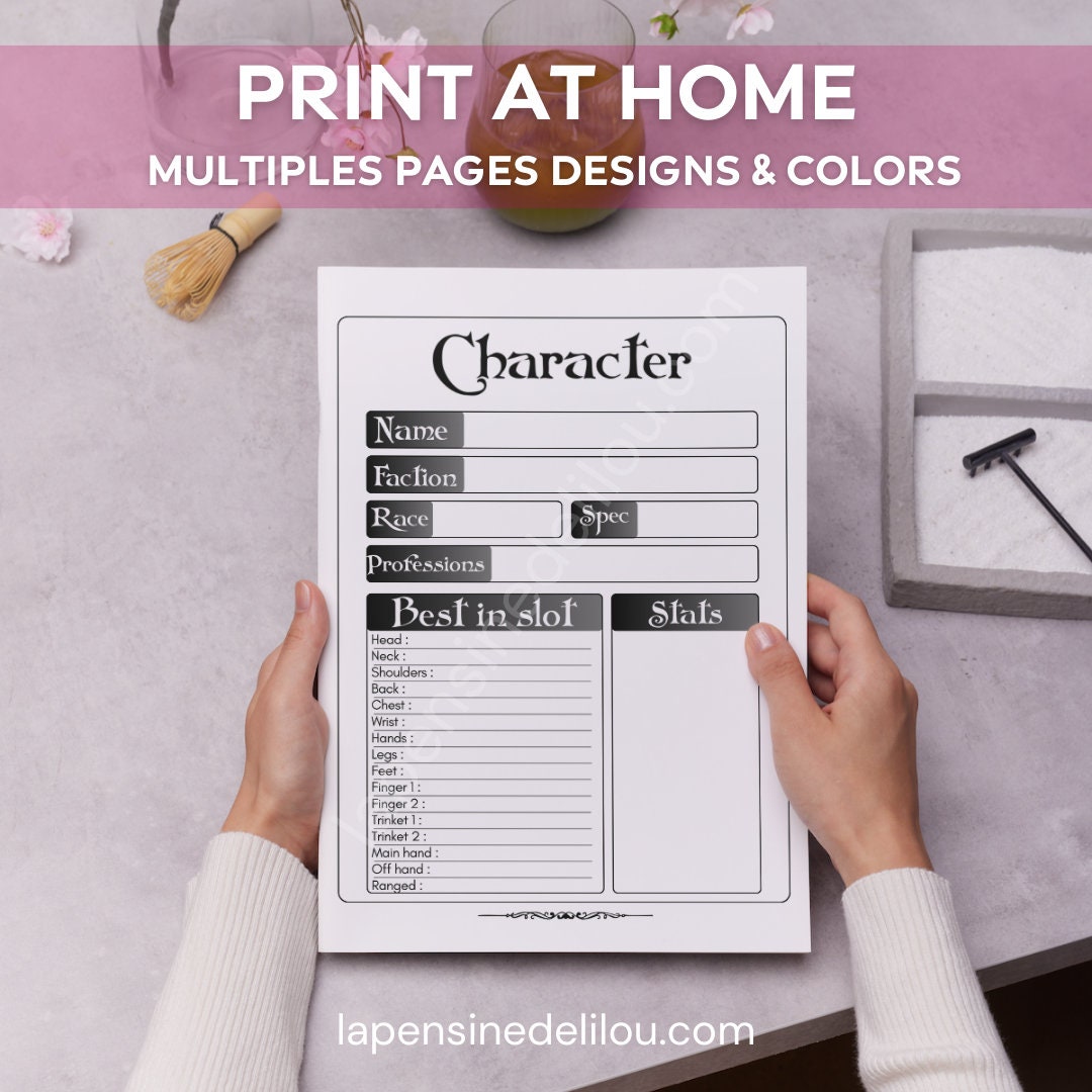 Printable Digital Notebook for Warcraft Fans Bullet Journal Page for ...