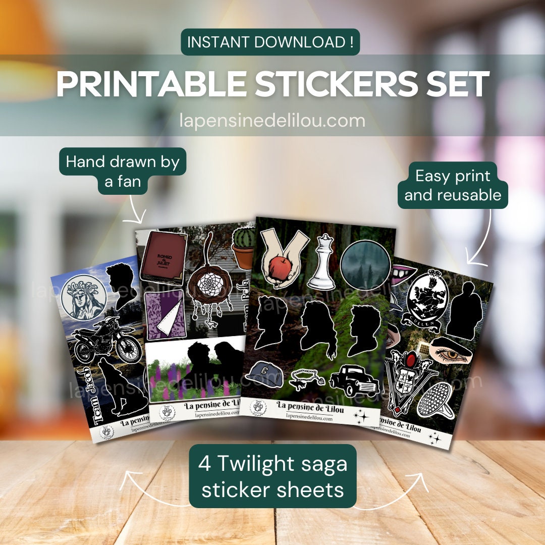Twilight Saga Stickers | Fan Art Digital Sticker Sheets (digital ...
